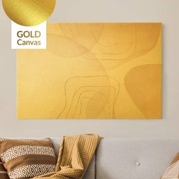 Bilderwelten Leinwandbild Verspielte Impressionen mit goldenen Linien