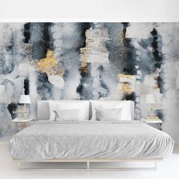 Bilderwelten Fototapete Abstraktes Aquarell mit Gold