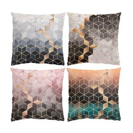 Bilderwelten Dekokissen 4er Set Goldene Geometrie Farben Set