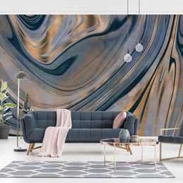 Bilderwelten Fototapete originell Abstrakt Wandtapete blau - Edelstein Saphir und Kupfer - Deko Wohnzimmer Schlafzimmer