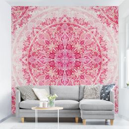 Bilderwelten Mustertapete Mandala Aquarell Ornament Muster pink