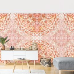 Bilderwelten Mustertapete Mandala Aquarell Ornament orange