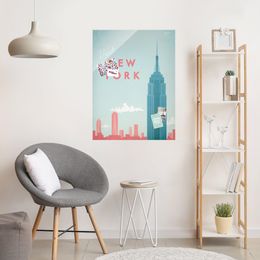 Bilderwelten Glasbild - Hochformat Reiseposter - New York
