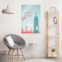 Bilderwelten Glasbild - Hochformat Reiseposter - New York