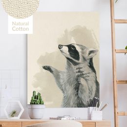 Bilderwelten Leinwandbild - Hochformat Waldfreunde - Waschb&auml;r