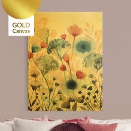 Bilderwelten Leinwandbild - Hochformat Wildblumen im Sommer I