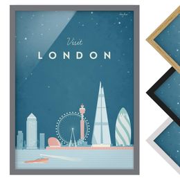 Bilderwelten Bild mit Rahmen - Hochformat Reiseposter - London