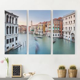Bilderwelten 3-teiliges Leinwandbild Canale Grande Blick von der Rialtobr&uuml;cke Venedig