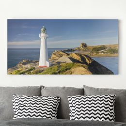 Bilderwelten Leinwandbild - Querformat Castle Point Leuchtturm Neuseeland