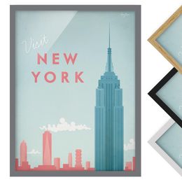 Bilderwelten Bild mit Rahmen - Hochformat Reiseposter - New York