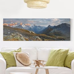 Bilderwelten Leinwandbild - Panorama Col de Fen&ecirc;tre Schweiz