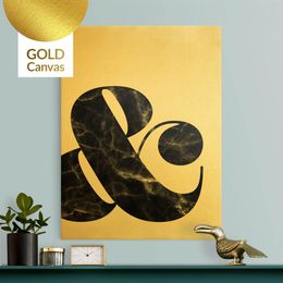 Bilderwelten Leinwandbild - Hochformat Ampersand Marmor