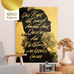 Bilderwelten Leinwandbild - Hochformat Der Kopf ist rund