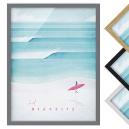 Bilderwelten Bild mit Rahmen - Hochformat Reiseposter - Biarritz