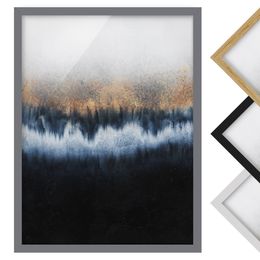Bilderwelten Bild mit Rahmen - Hochformat Goldener Horizont