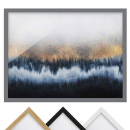 Bilderwelten Bild mit Rahmen - Querformat Goldener Horizont