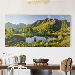Bilderwelten Leinwandbild - Querformat Blick vom Hirschbichl ins Defereggental