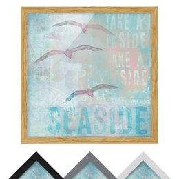 Bilderwelten Bild mit Rahmen - Quadrat Shabby Chic Collage - M&ouml;wen
