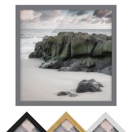 Bilderwelten Bild mit Rahmen - Quadrat Felsen am Strand