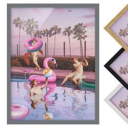 Bilderwelten Bild mit Rahmen - Hochformat Pool Party