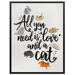 Bilderwelten Leinwandbild - Hochformat All you need is love and a cat