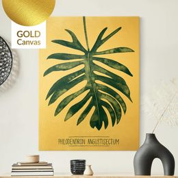 Bilderwelten Leinwandbild - Hochformat Smaragdgr&uuml;ner Philodendron Angustisectum