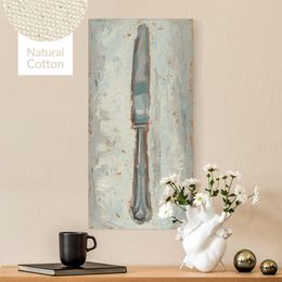 Bilderwelten Leinwandbild - Hochformat Impressionistisches Besteck - Messer