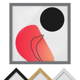 Bilderwelten Bild mit Rahmen Abstrakte Formen - Schwarze Sonne