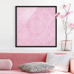 Bilderwelten Bild mit Rahmen Muster Mandala Rosa