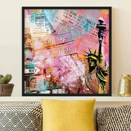 Bilderwelten Bild mit Rahmen Sixth Avenue New York Collage