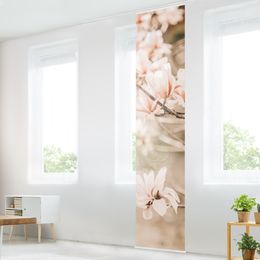 Bilderwelten Schiebegardine Magnolienzweige im Vintagestil