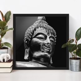 Bilderwelten Bild mit Rahmen Buddha Statue Gesicht