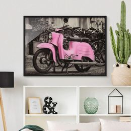 Bilderwelten Bild mit Rahmen Pinker Roller