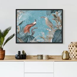 Bilderwelten Bild mit Rahmen Vintage Collage - Paradiesv&ouml;gel