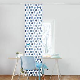 Bilderwelten Schiebegardine Aquarell Kleckse in Indigo