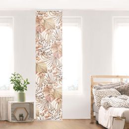 Bilderwelten Schiebegardine Beige Palmenbl&auml;tter
