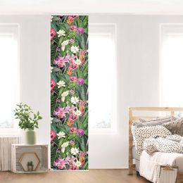 Bilderwelten Schiebegardine Bunte tropische Blumen Collage