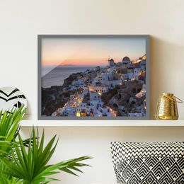 Bilderwelten Bild mit Rahmen Santorini bei Nacht