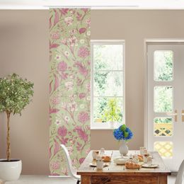Bilderwelten Schiebegardine Blumentanz in Mint-Gr&uuml;n und Rosa Pastell