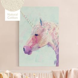 Bilderwelten Leinwandbild - Hochformat Mystisches Einhorn II