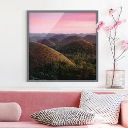 Bilderwelten Bild mit Rahmen Schokoladenh&uuml;gel bei Sonnenuntergang