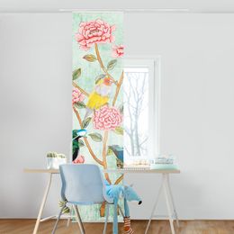 Bilderwelten Schiebegardine Chinoiserie Collage in Mint II