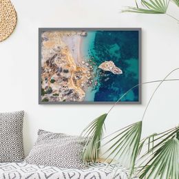 Bilderwelten Bild mit Rahmen Draufsicht K&uuml;stenlandschaft