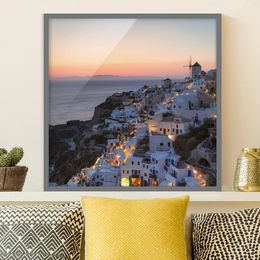 Bilderwelten Bild mit Rahmen Santorini bei Nacht
