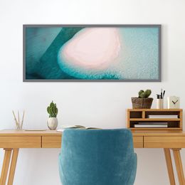 Bilderwelten Bild mit Rahmen Sandbank im Ozean