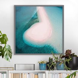 Bilderwelten Bild mit Rahmen Sandbank im Ozean