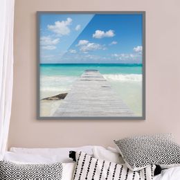Bilderwelten Bild mit Rahmen Steg ins Meer