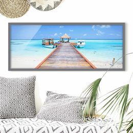 Bilderwelten Bild mit Rahmen Steg am Meer