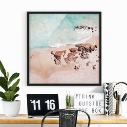 Bilderwelten Bild mit Rahmen Golden Rose Beach