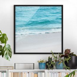 Bilderwelten Bild mit Rahmen Sanfte Wellen in Malibu